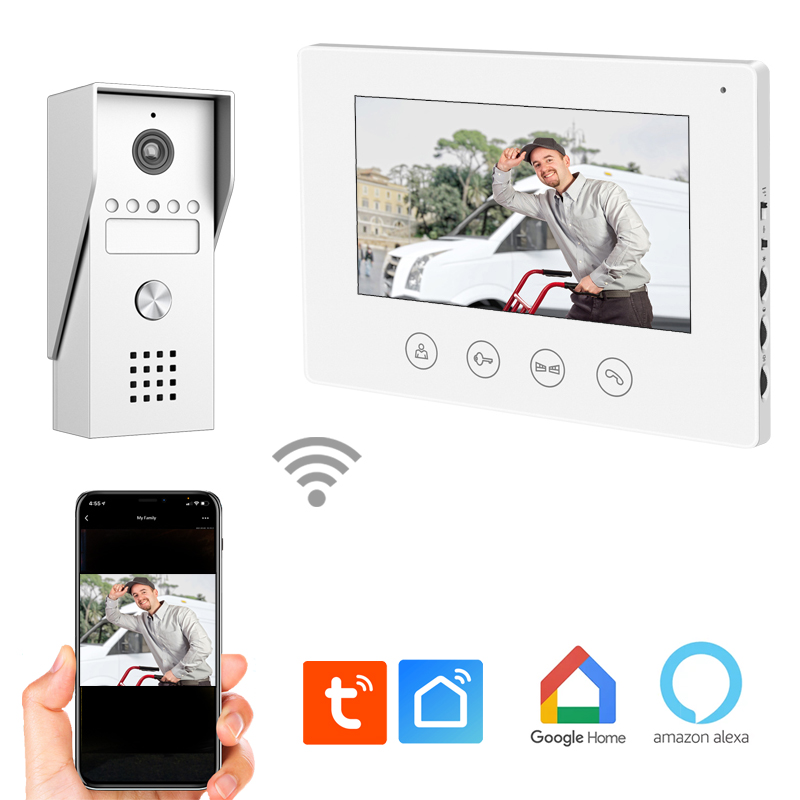 Portier Vidéo filaire connecté Wifi avec Ecran tactile 7'' - 2 fils ...